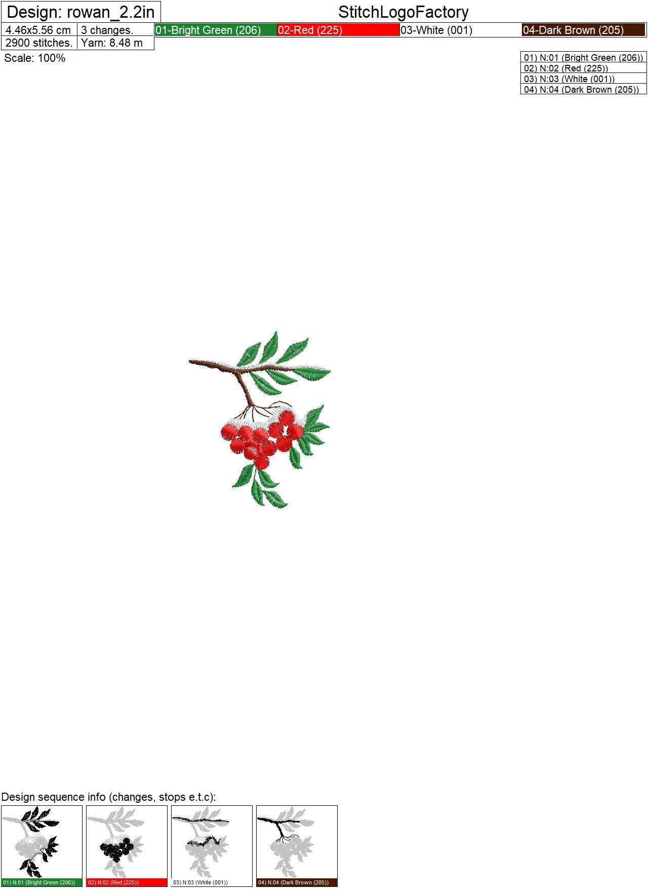 Rowan Branch, 3 Sizes, Machine Embroidery Designs - Etsy