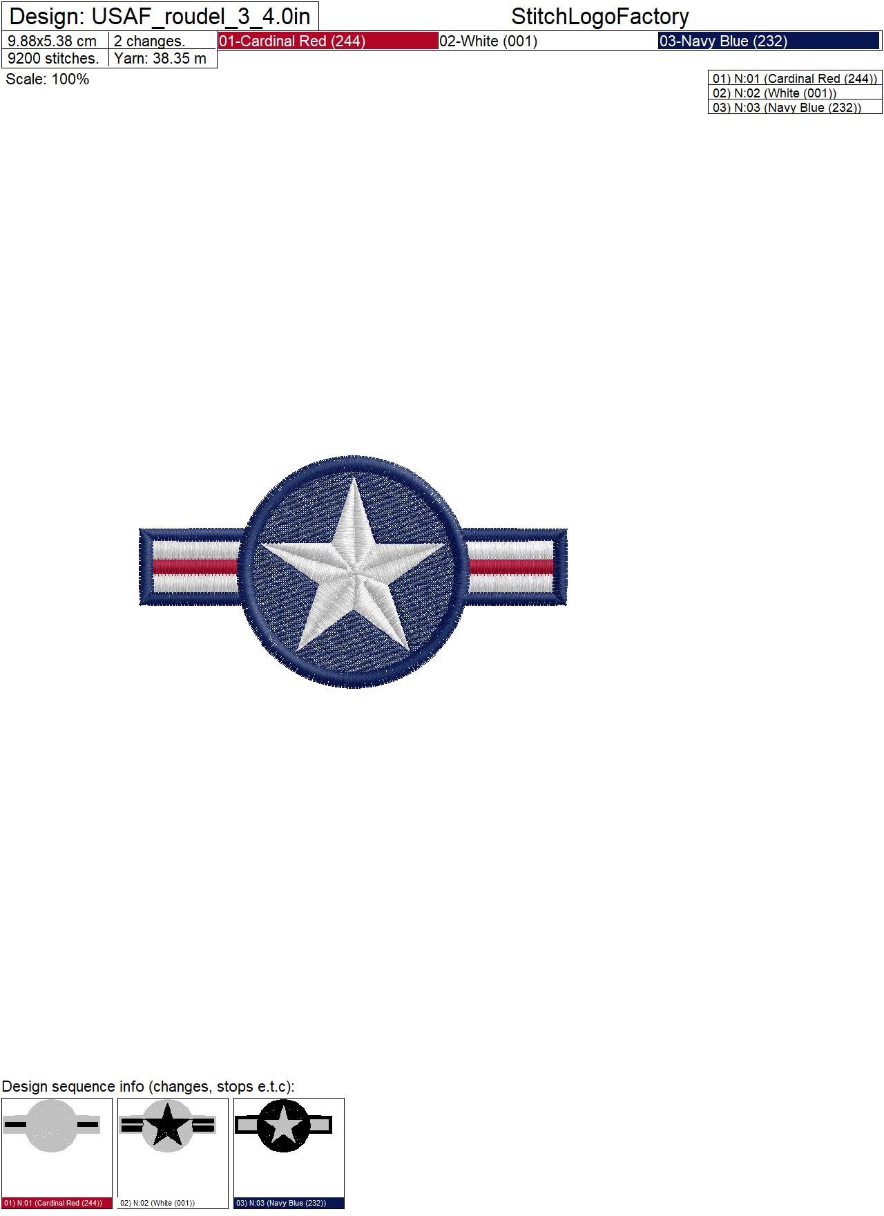 Roundel of the USAF, 5 Sizes, Machine Embroidery Designs - Etsy