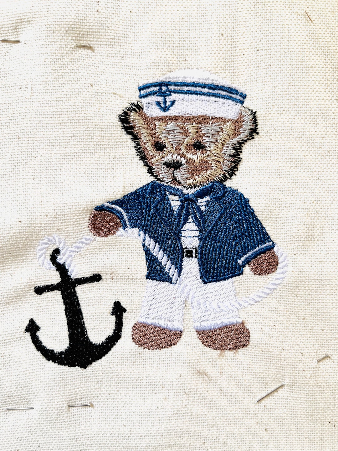 Teddy Bear Sailor With an Anchor, 3 Sizes, Machine Embroidery Designs ...