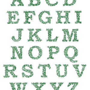 Leaf Font, Made of Leaves, 4 Sizes, Machine Embroidery Designs - Etsy