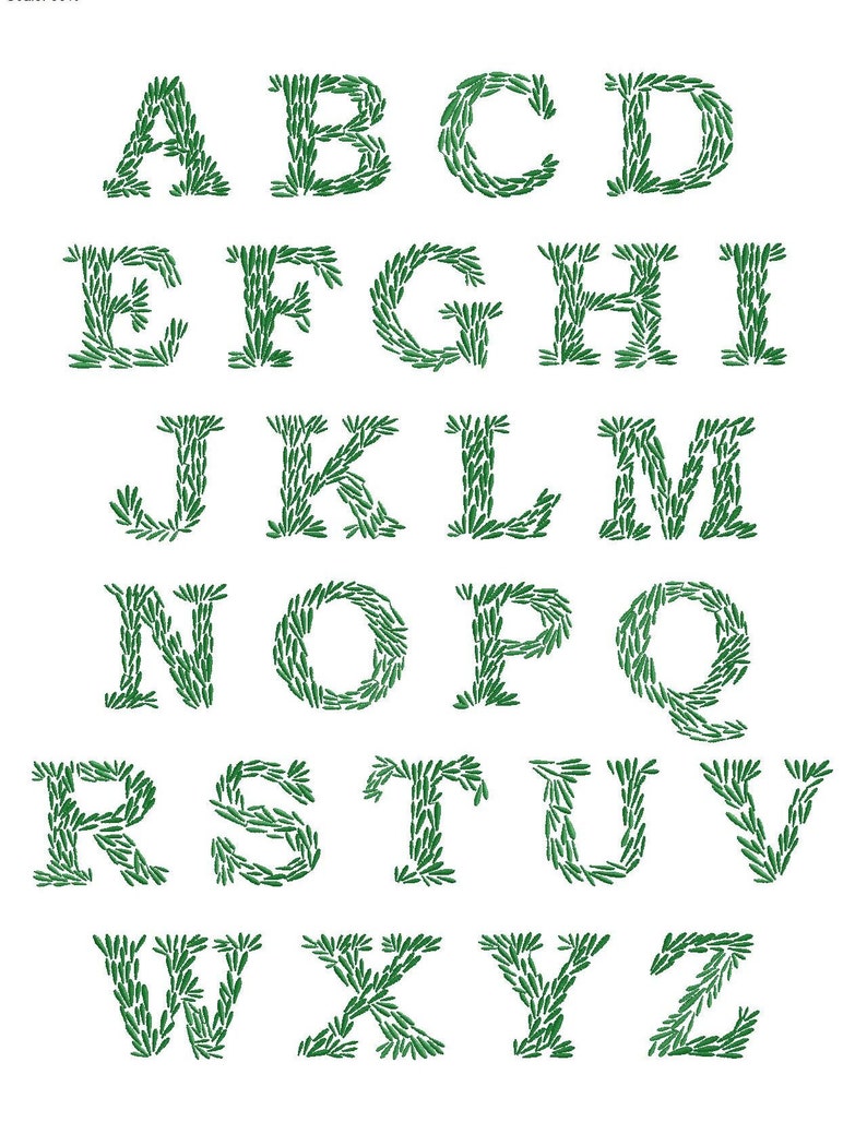 Leaf Font, Made of Leaves, 4 Sizes, Machine Embroidery Designs - Etsy