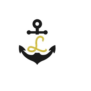 Monograms With Rope Font, Alphabet in an Anchor Frame Machine ...