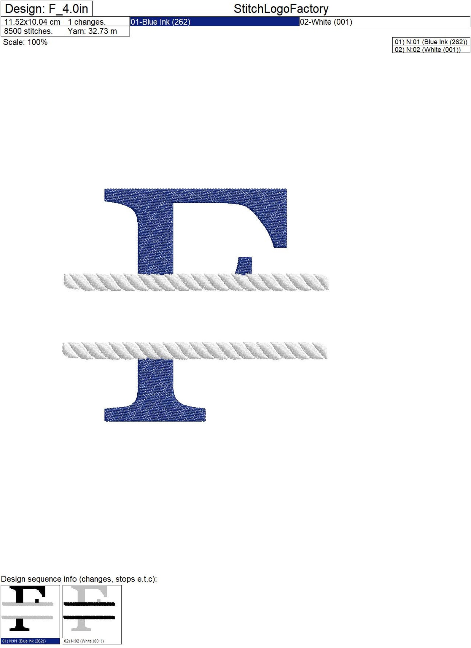 Split Letter Monogram, Rope Spliter, 12 Sizes, Machine Embroidery ...