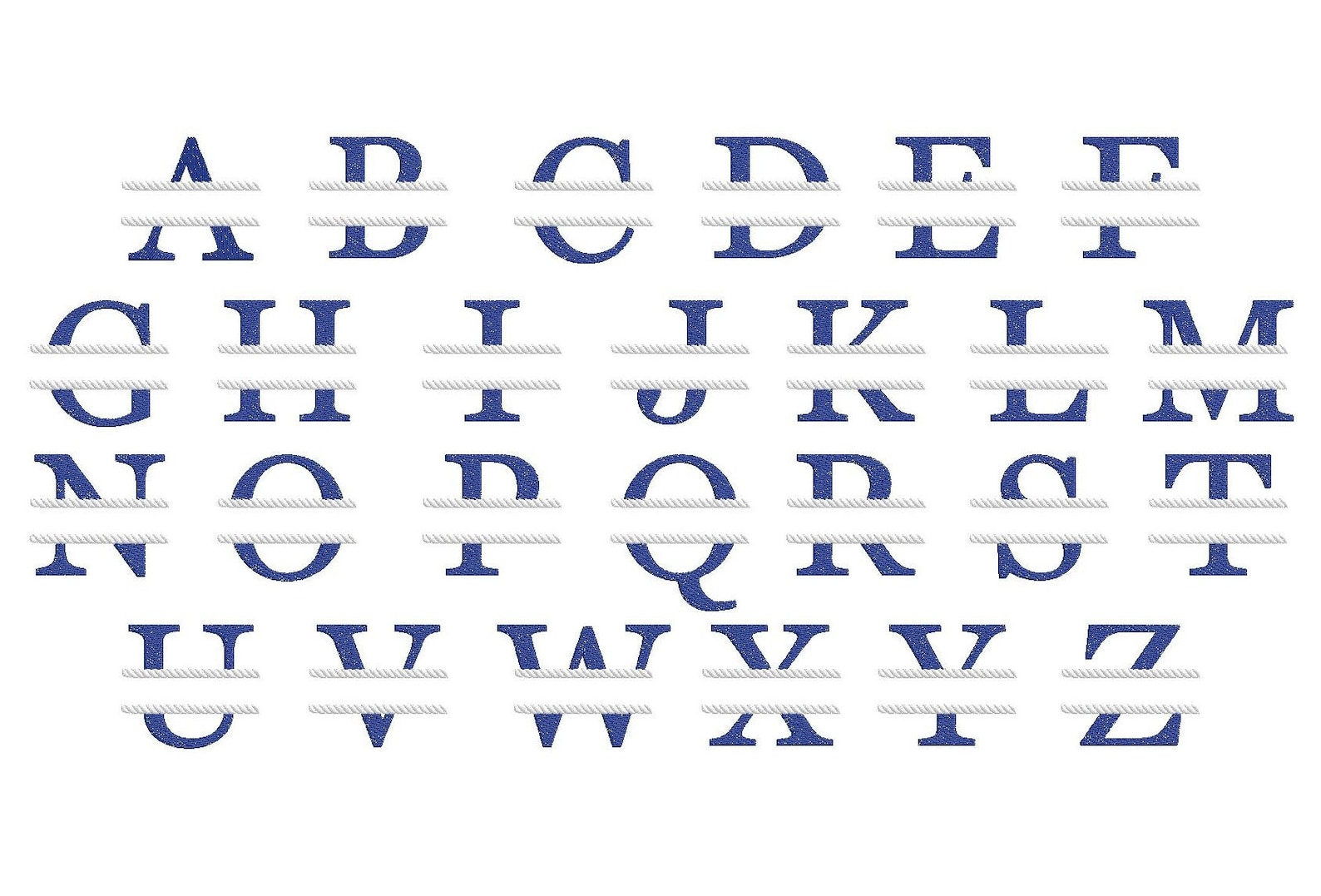 Split Letter Monogram, Rope Spliter, 12 Sizes, Machine Embroidery ...