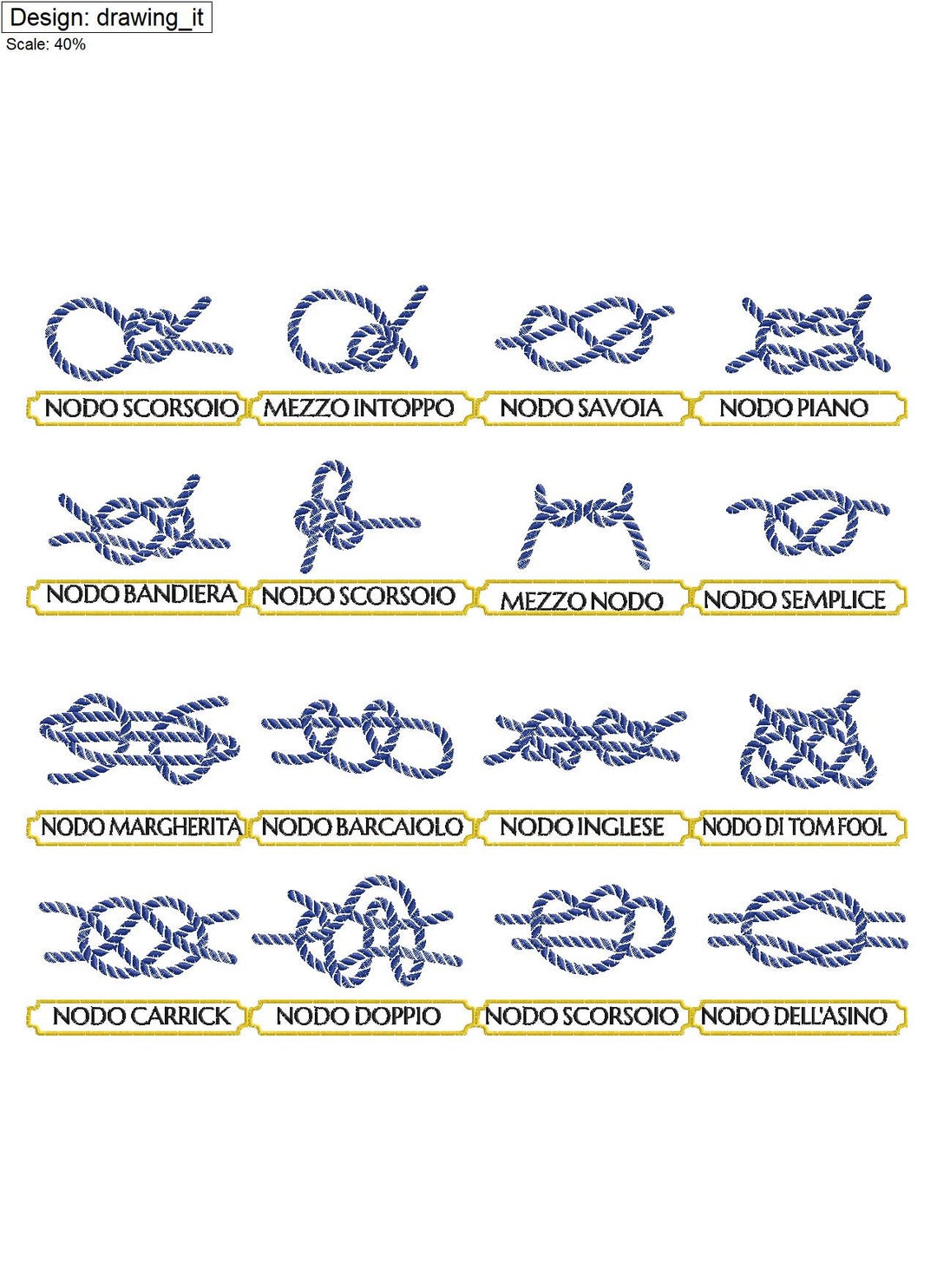 Bundle of Nautical Knots X16 (italian) Machine Embroidery Designs ...