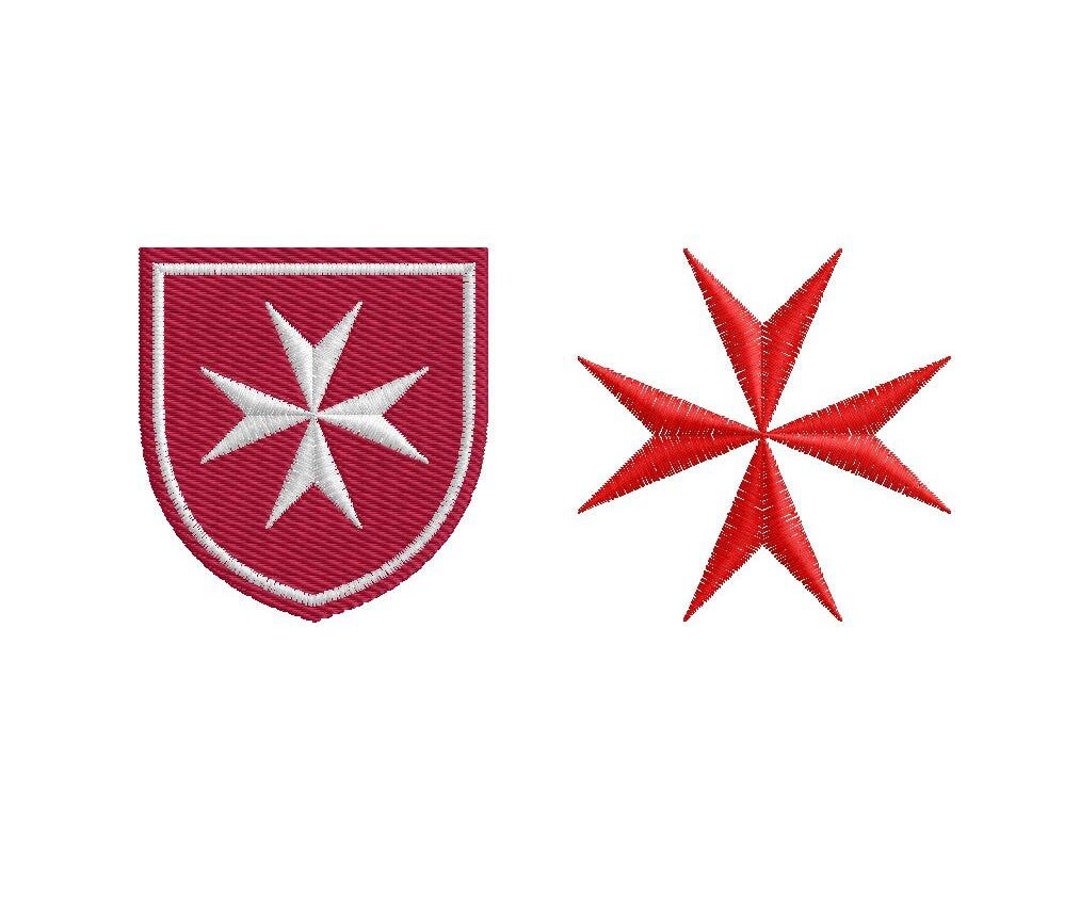 Maltese Cross and Order of Malta Blason 15 Sizes Machine Embroidery ...