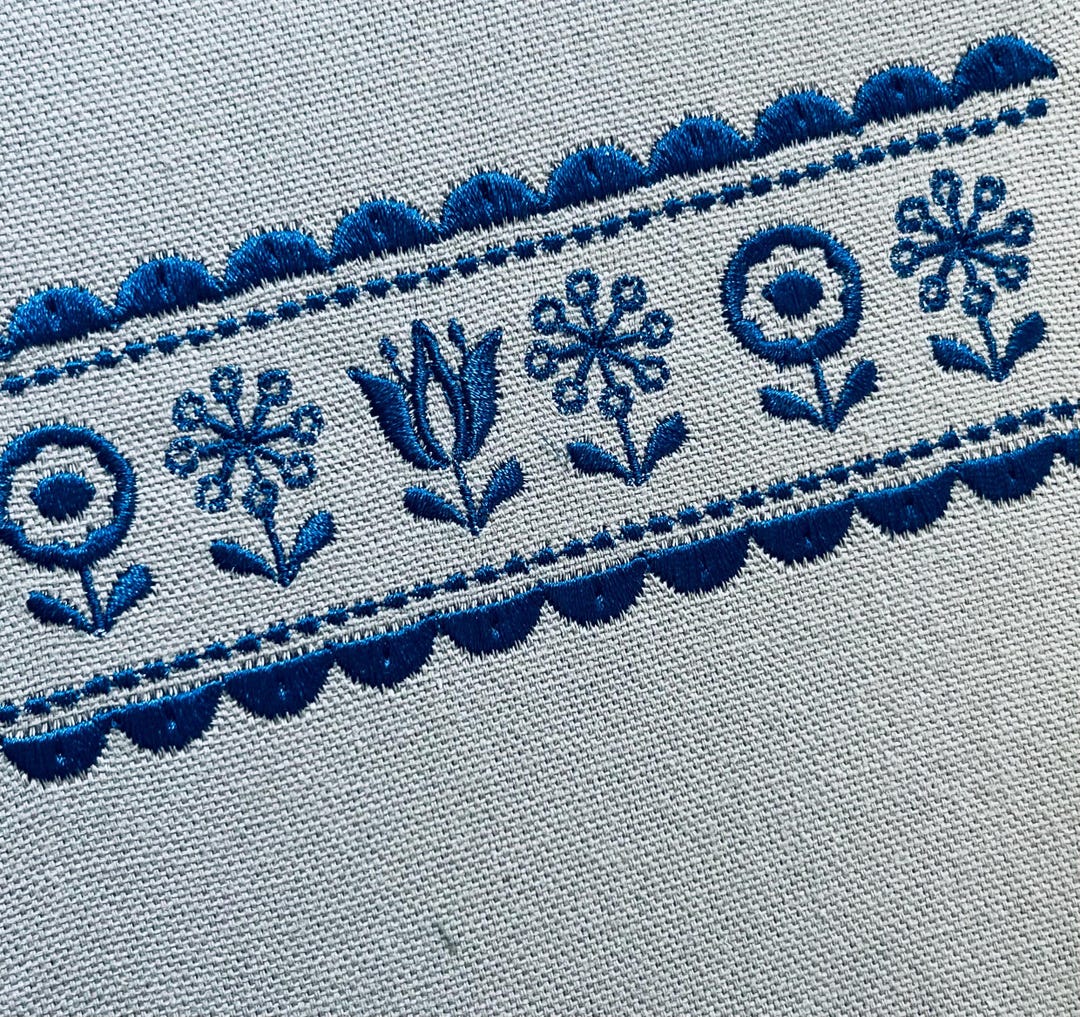 Folk Floral Border, 5 Sizes, Machine Embroidery Designs - Etsy