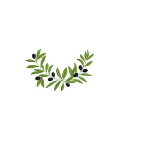 Set of Olive Patterns, Branch, Crown, 3 Sizes for Each, Machine ...