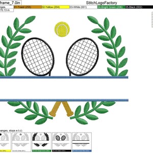 Tennis Split Frame, 4 Sizes Frame Machine Embroidery Designs Instant ...