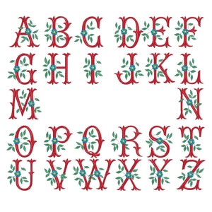 Old Monograms, 26 Capital Letters 3 Sizes Machine Embroidery Designs ...