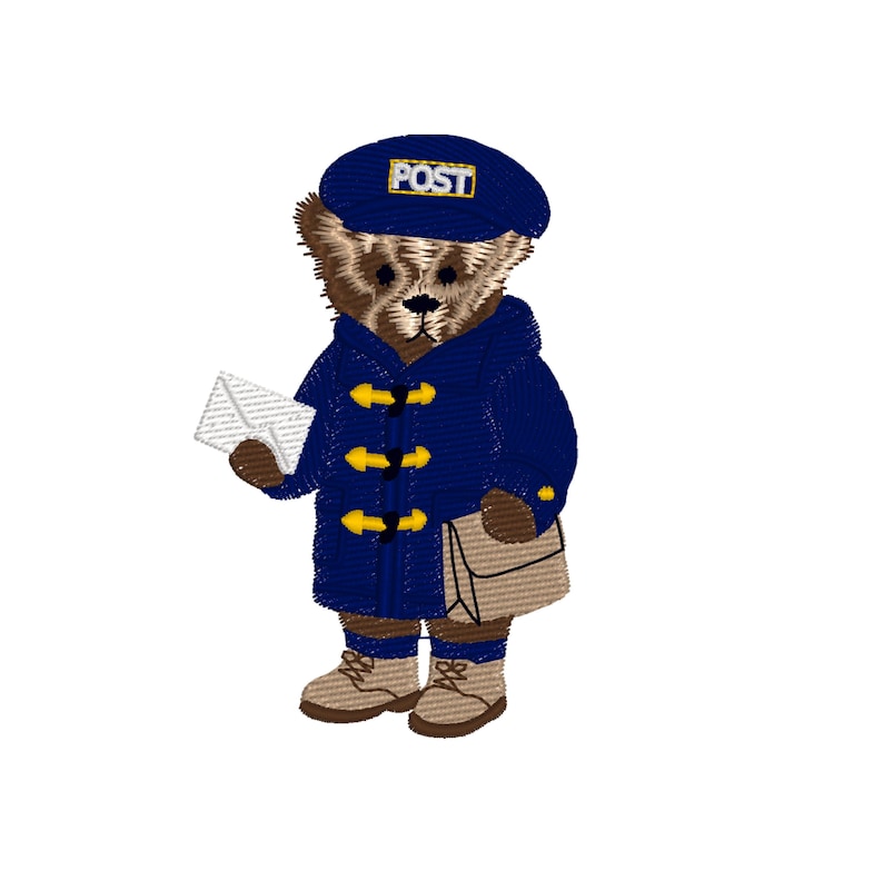 Teddy Bear, Duffle Coat Postman, 3 Sizes, Machine Embroidery Designs - Etsy