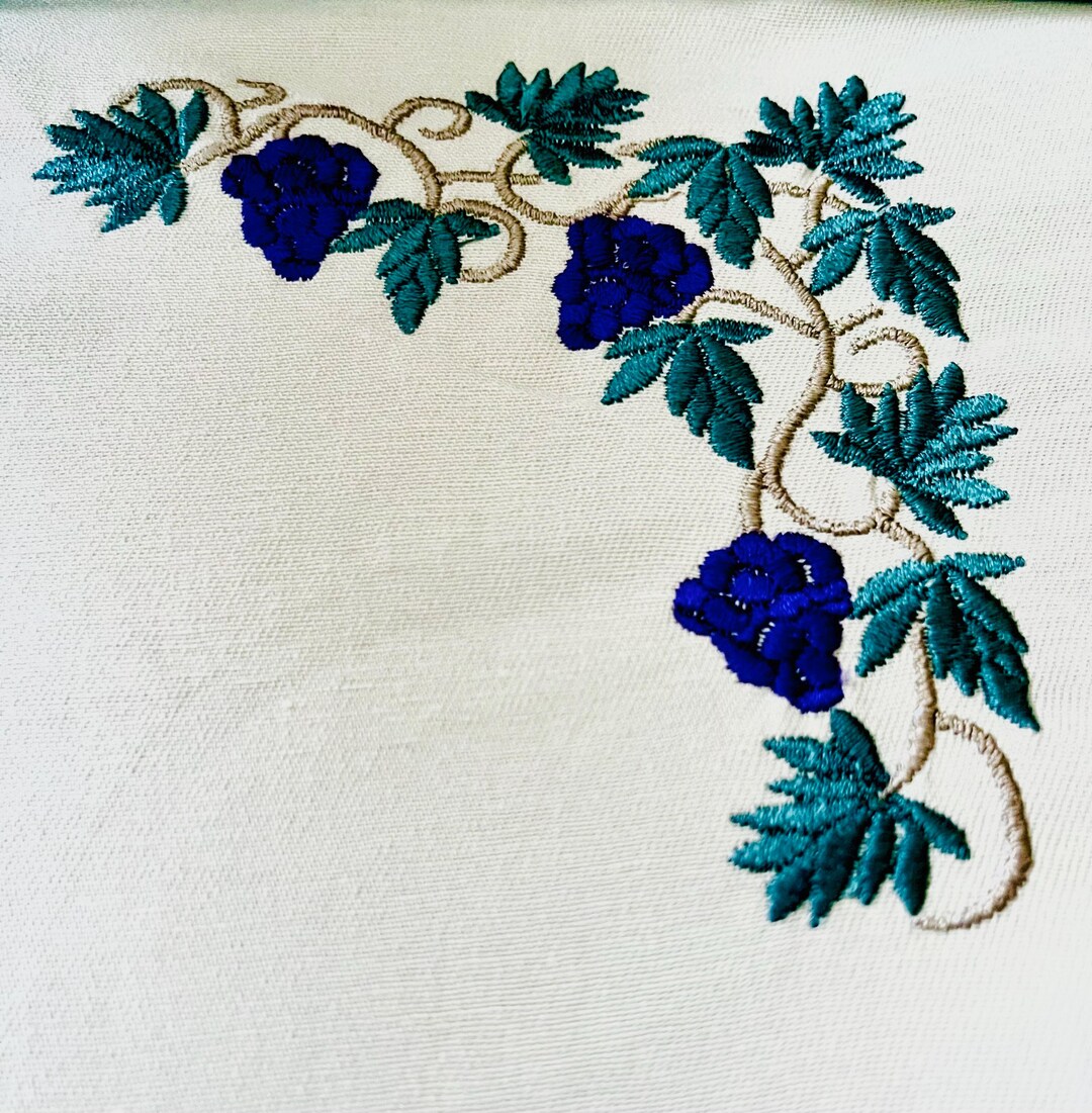 Grape Corner and Grape Border, 4 Sizes Machine Embroidery Designs ...