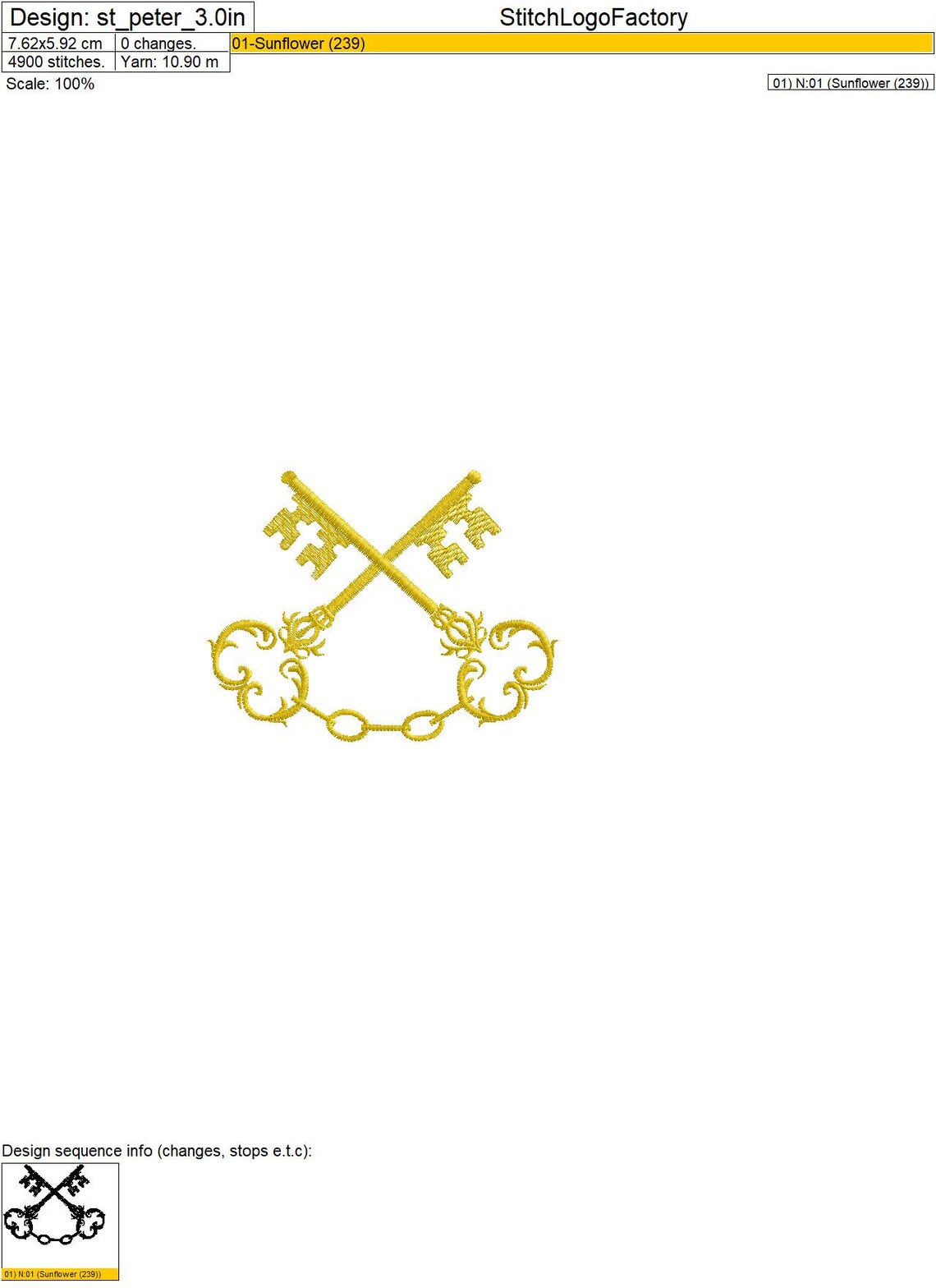 Keys of Saint Peter Sand, 5 Sizes, Machine Embroidery Designs - Etsy