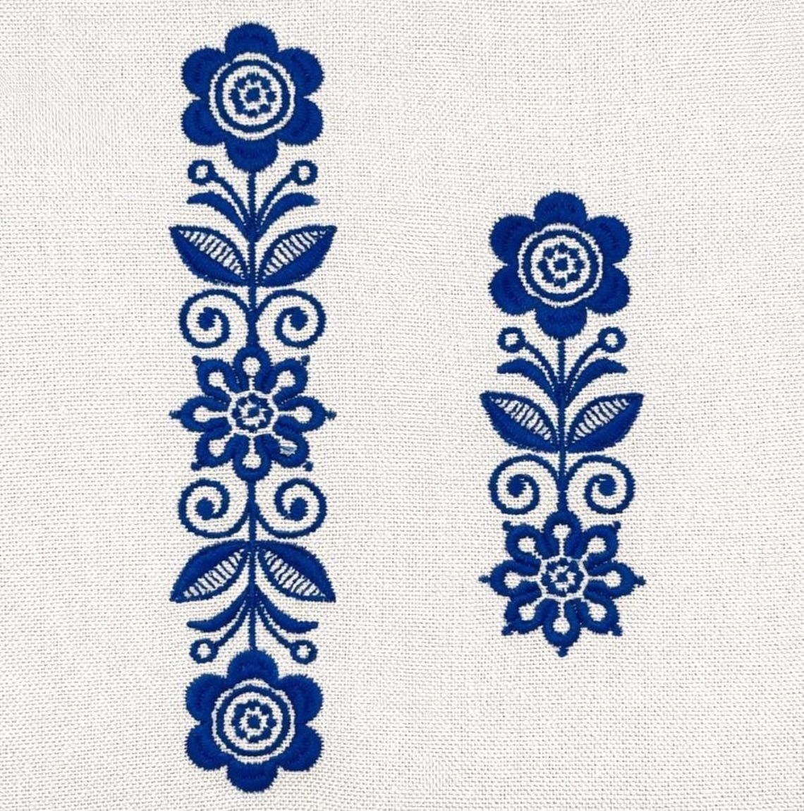 Folk Flower, Scandinavian Style, 4 Sizes, Machine Embroidery Designs - Etsy