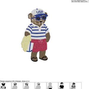 Teddy Bear Preppy Beach Bear Cape Cod Summer Style, 3 Sizes, Machine ...