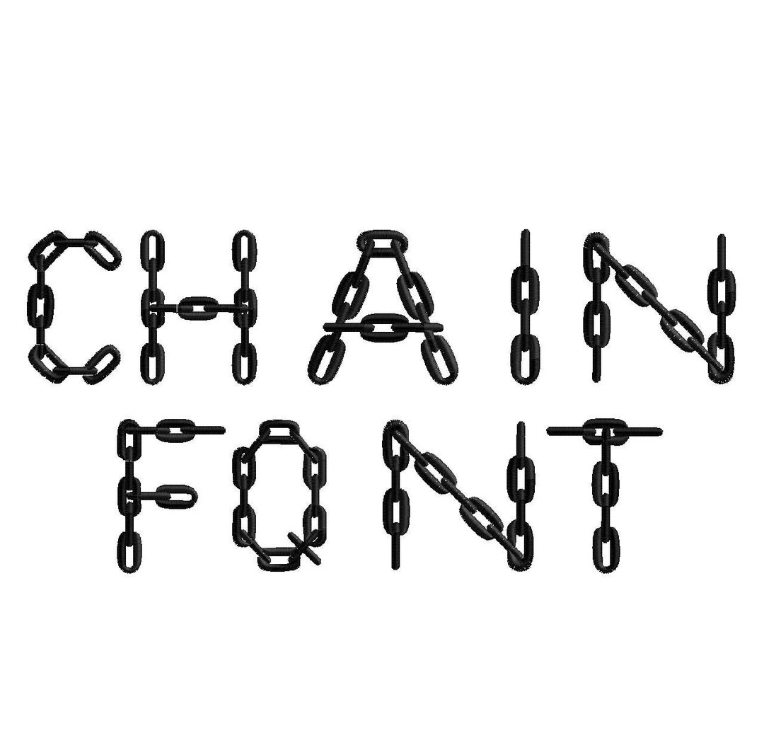 Chain Font, Alphabet, 3 Sizes Machine Embroidery Designs Instant ...