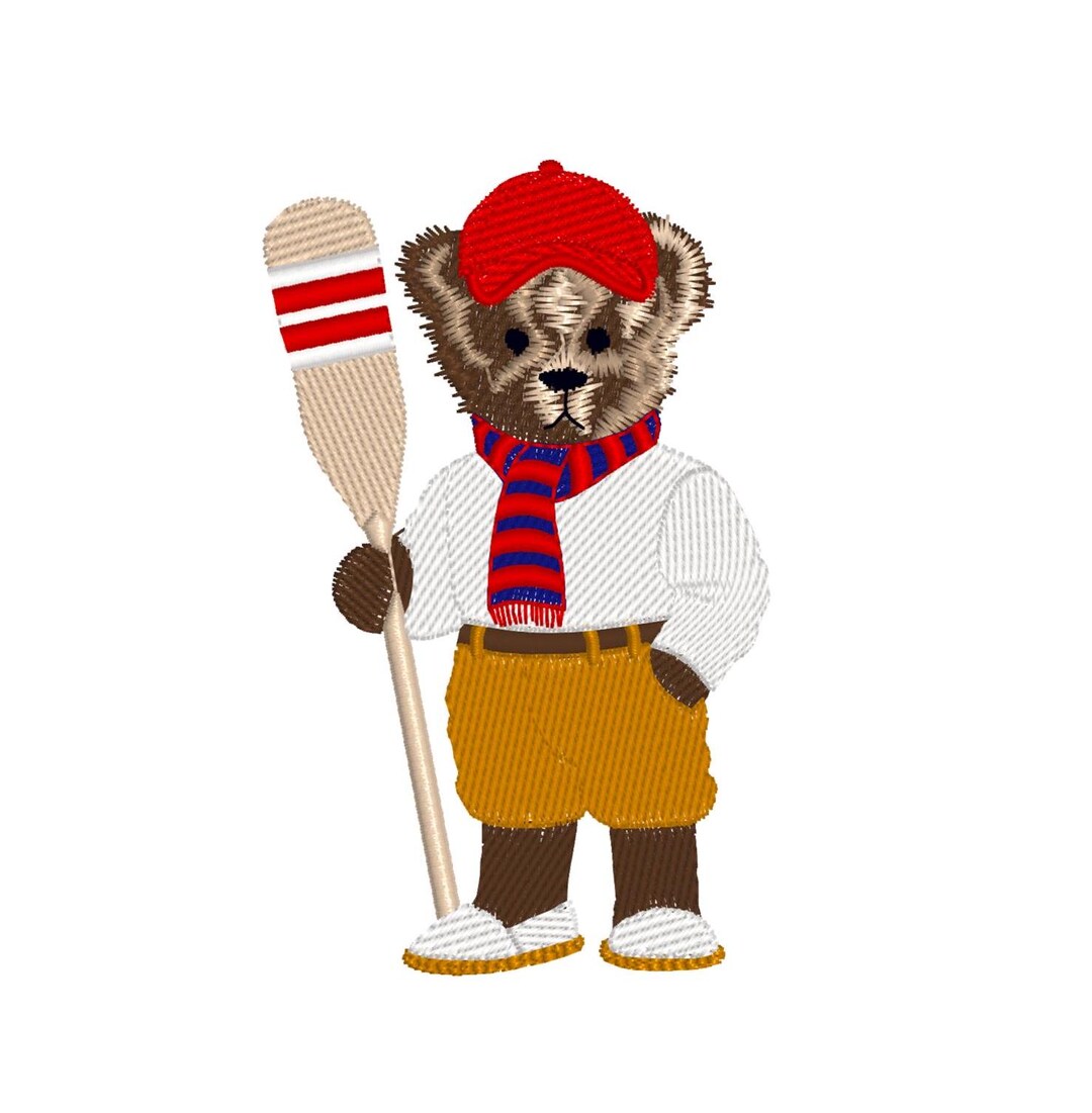 Teddy Bear Rowing, 3 Sizes, Machine Embroidery Designs Instant Download ...