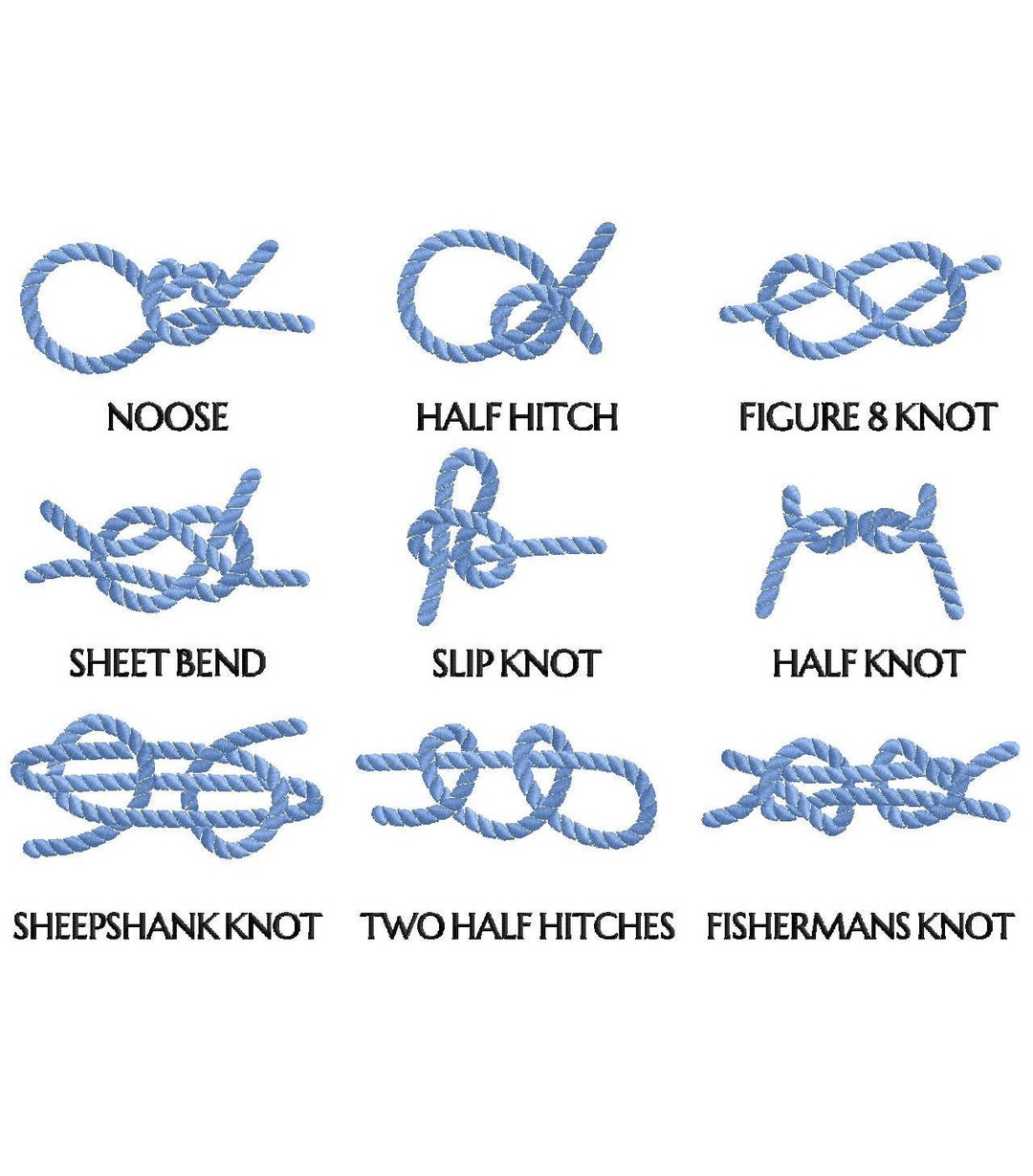 Bundle of Nautical Knots x16, 3 Sizes Machine Embroidery Designs ...