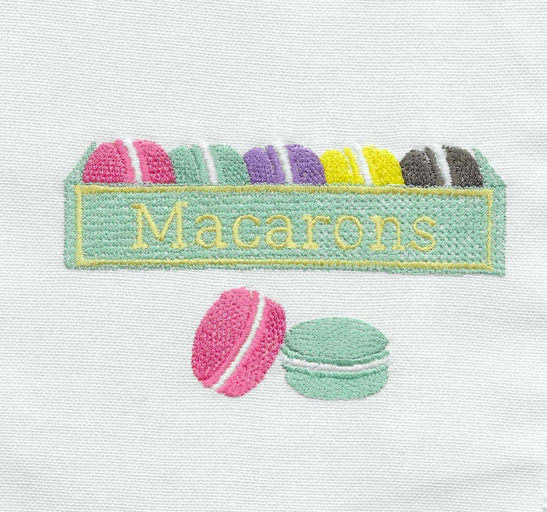 French Pastry, Macaron Box 2 Sizes Machine Embroidery Designs Instant ...