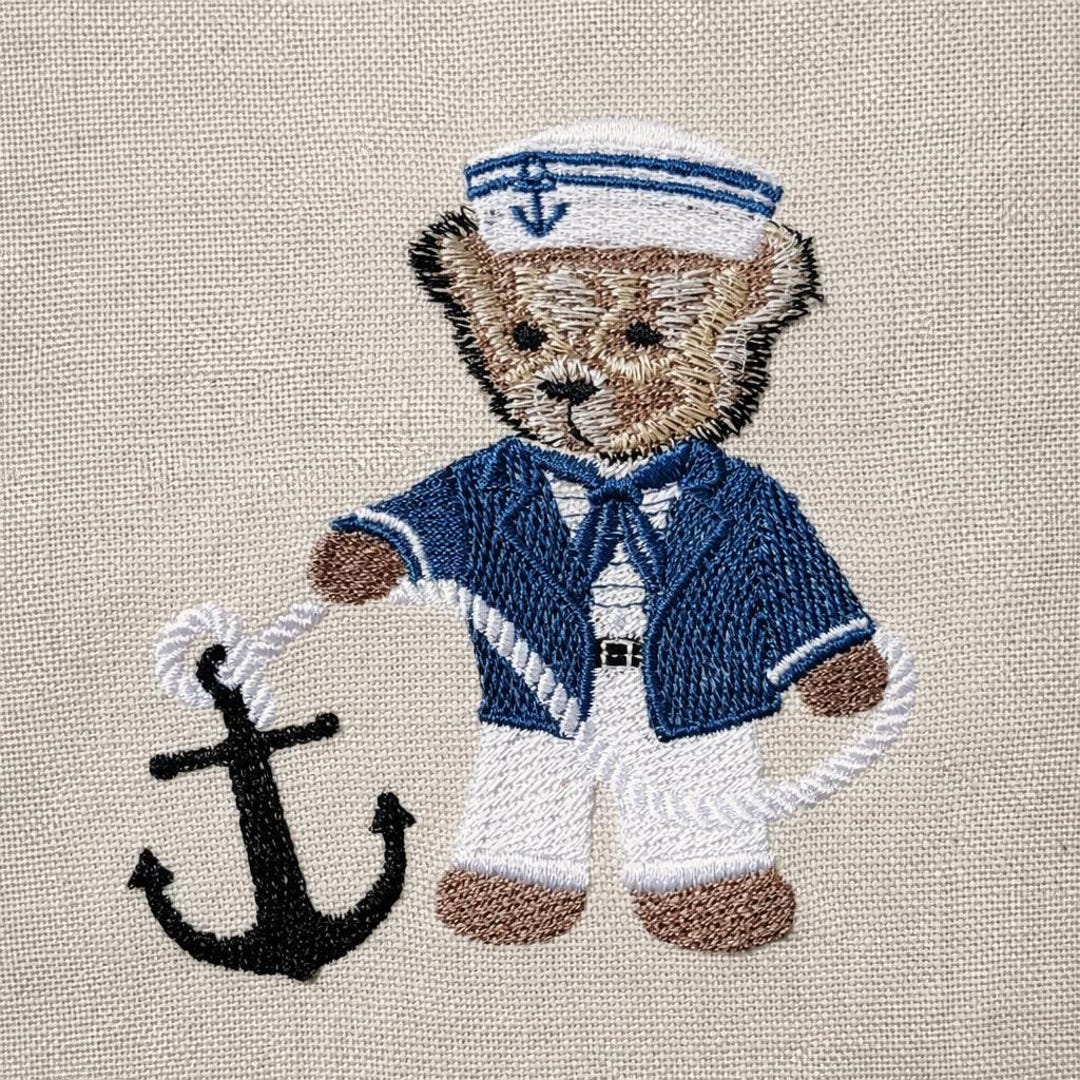 Teddy Bear Sailor With an Anchor, 3 Sizes, Machine Embroidery Designs ...