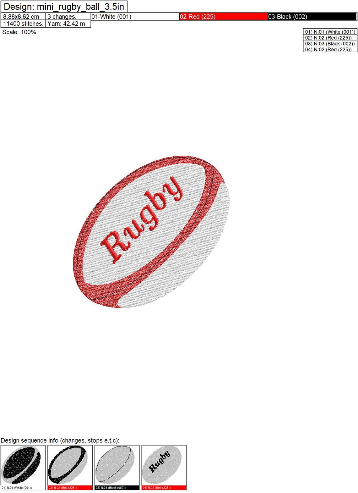 Mini Rugby Ball 15 Sizes Machine Embroidery File Embroidery - Etsy