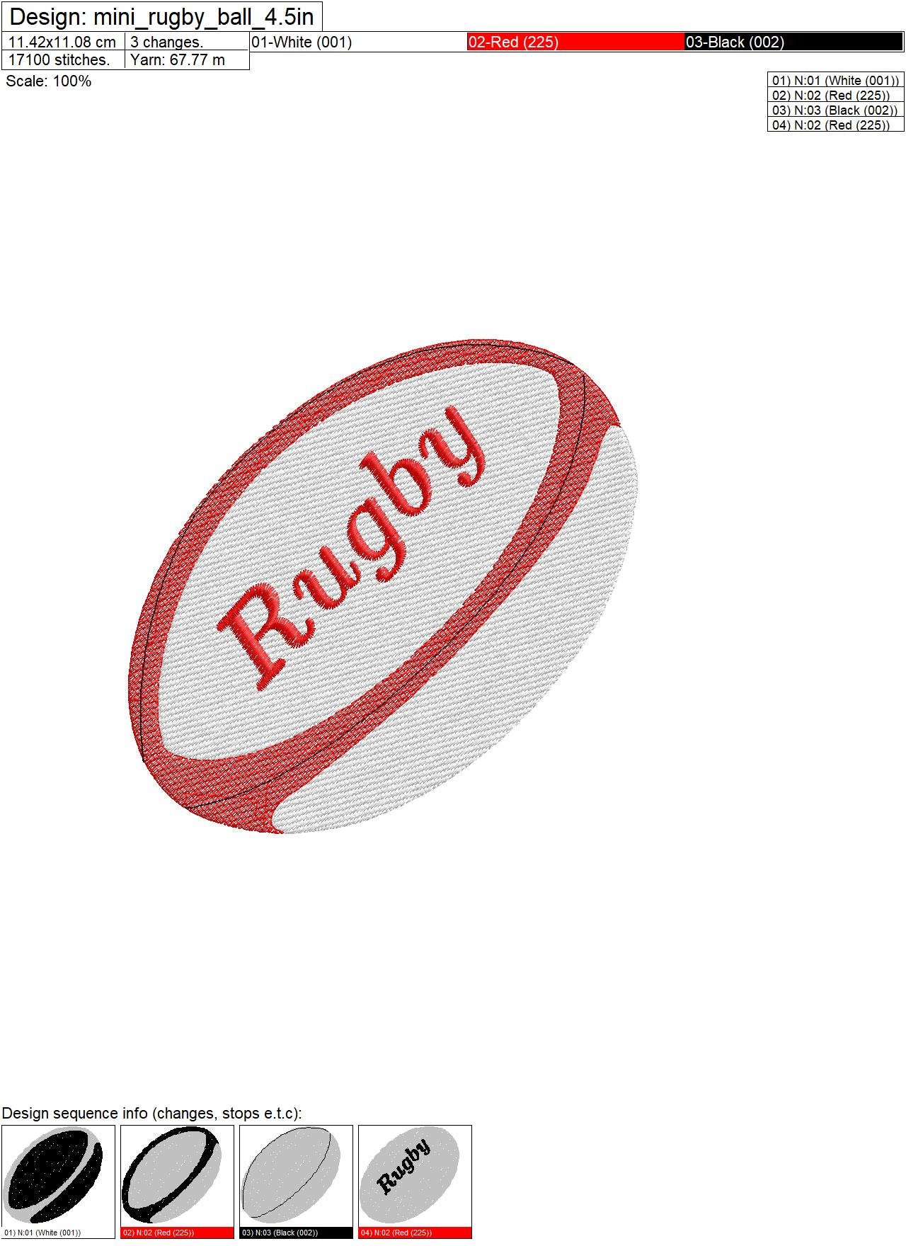 Mini Rugby Ball 15 Sizes Machine Embroidery File Embroidery - Etsy