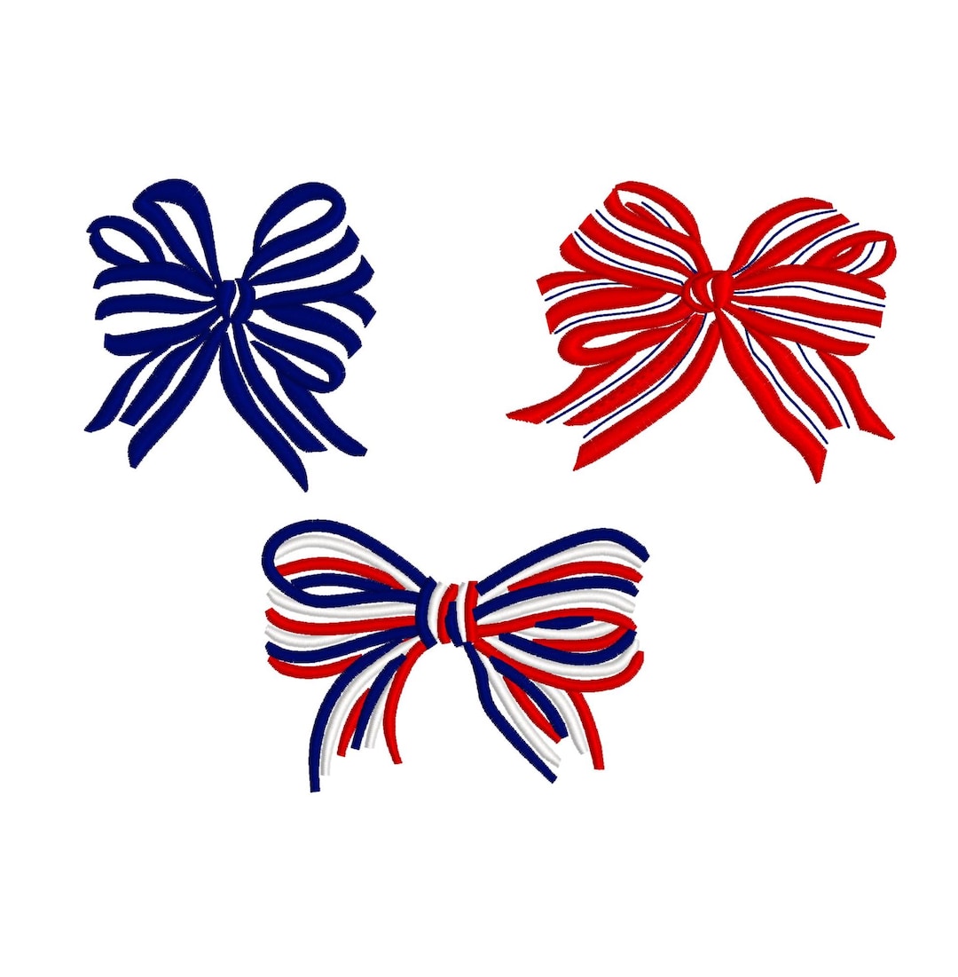 Striped Ribbon Bow Set, 5 Sizes Each, Machine Embroidery Designs - Etsy