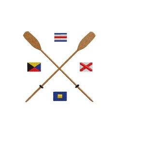 Nautical Flags With Paddles, 4 Sizes Machine Embroidery Designs Instant ...