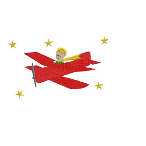 Little Prince in a Red Plane, 4 Sizes, Machine Embroidery Designs ...
