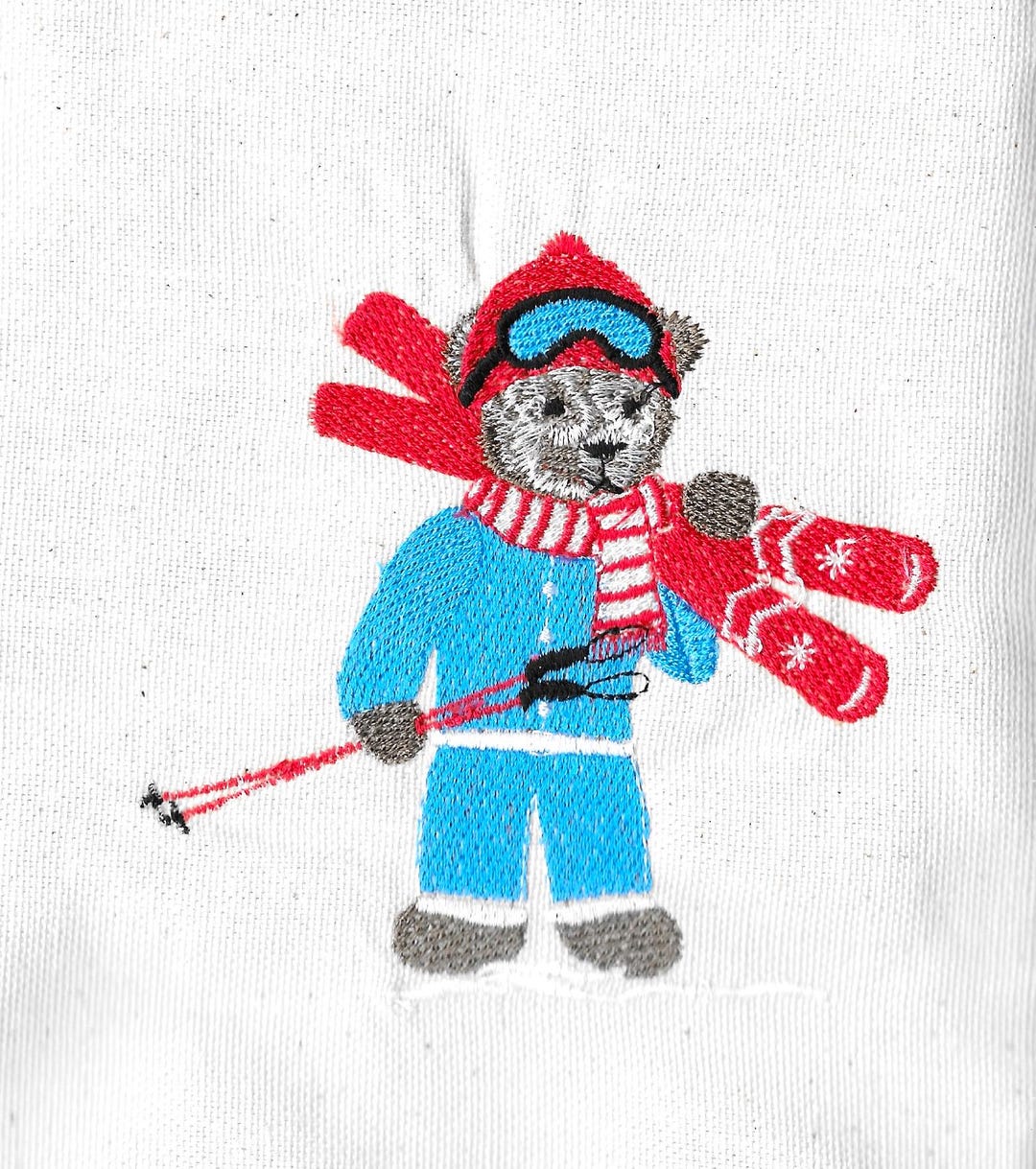 Teddy Bear With Ski, 3 Sizes, Machine Embroidery Designs Instant ...