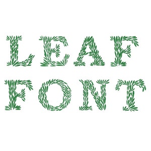Leaf Font, Made of Leaves, 4 Sizes, Machine Embroidery Designs - Etsy