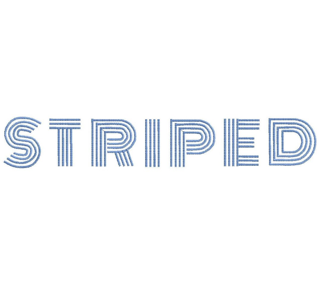 Striped Font, Striped Capital Letters and Numbers, 7 Sizes, Machine ...