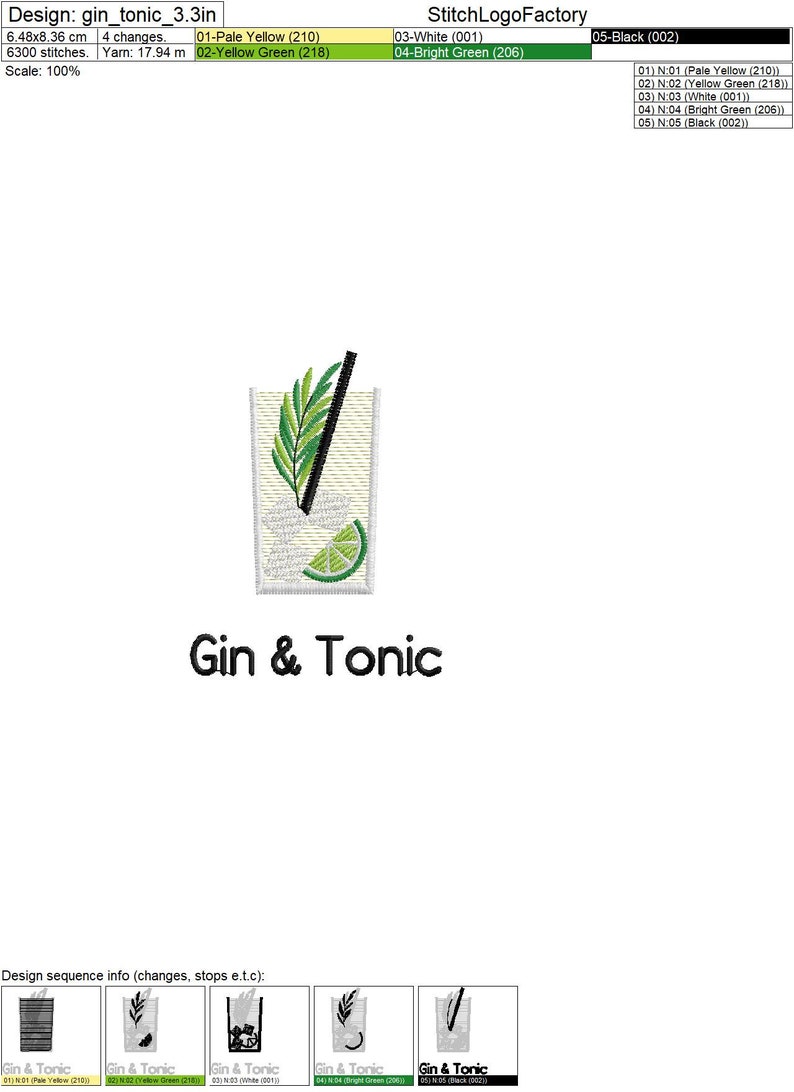 Set of 6 Cocktails, Gin, Margarita, Mojito, Martini, 4 Sizes Each ...