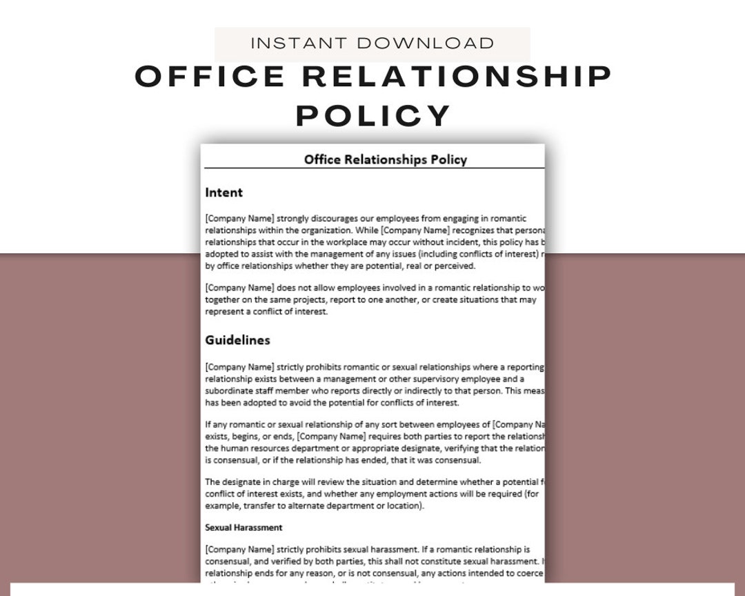 Office Relationship Policy ǀ New Hire Paperwork ǀ Human Resources Forms ...