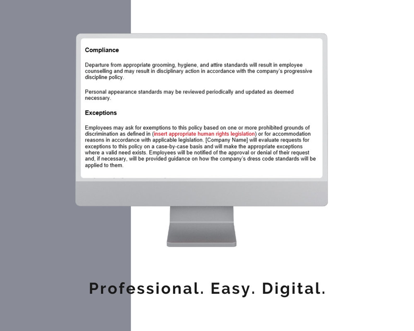 Dress Code Policy ǀ Small Business HR Forms ǀ Employee Contract ǀ Human ...