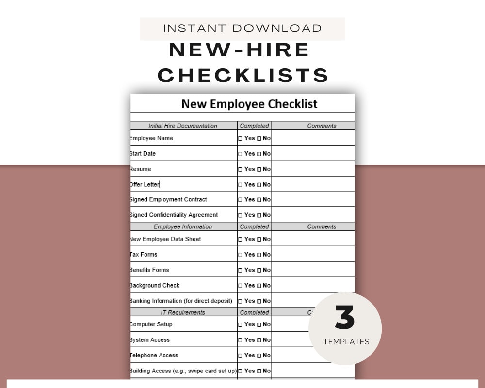 New Hire Paperwork ǀ Employee Application ǀ Employee Checklist ǀ ...