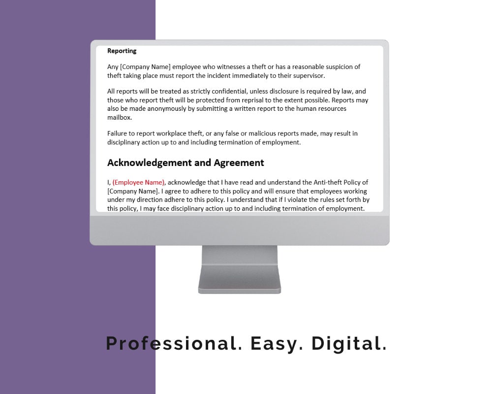 Employee Anti-theft Policy ǀ HR Policy ǀ New Hire Paperwork ǀ Human ...