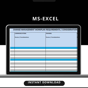 Change Management Impact Assessment Excel Template (digital Download ...