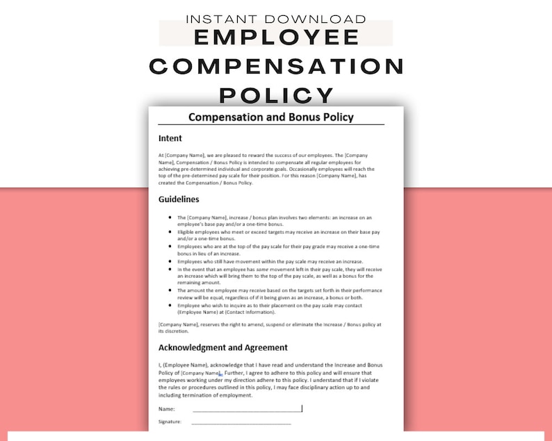 Employee Compensation Policy ǀ New Hire Paperwork ǀ Human Resources ...