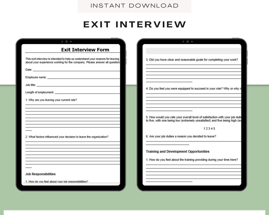 Exit Interview for Employee | Human Resources | Editable in MS Word ...