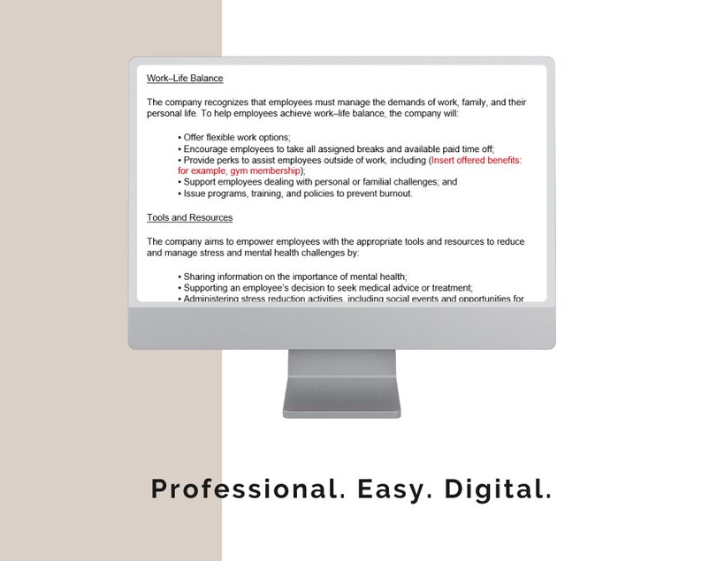 Employee Mental Health Policy ǀ HR ǀ New Hire Paperwork ǀ Human ...