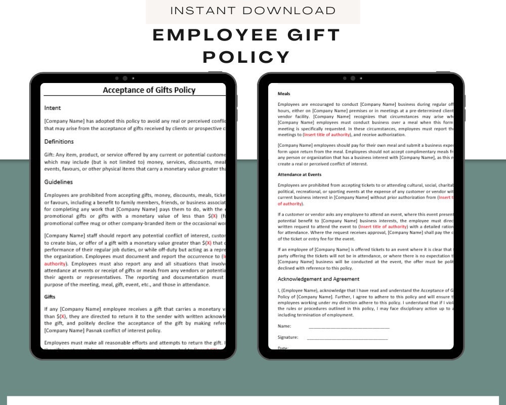 Employee Gift Policy ǀ Acceptance of Gifts Policy ǀ New Hire Paperwork ...