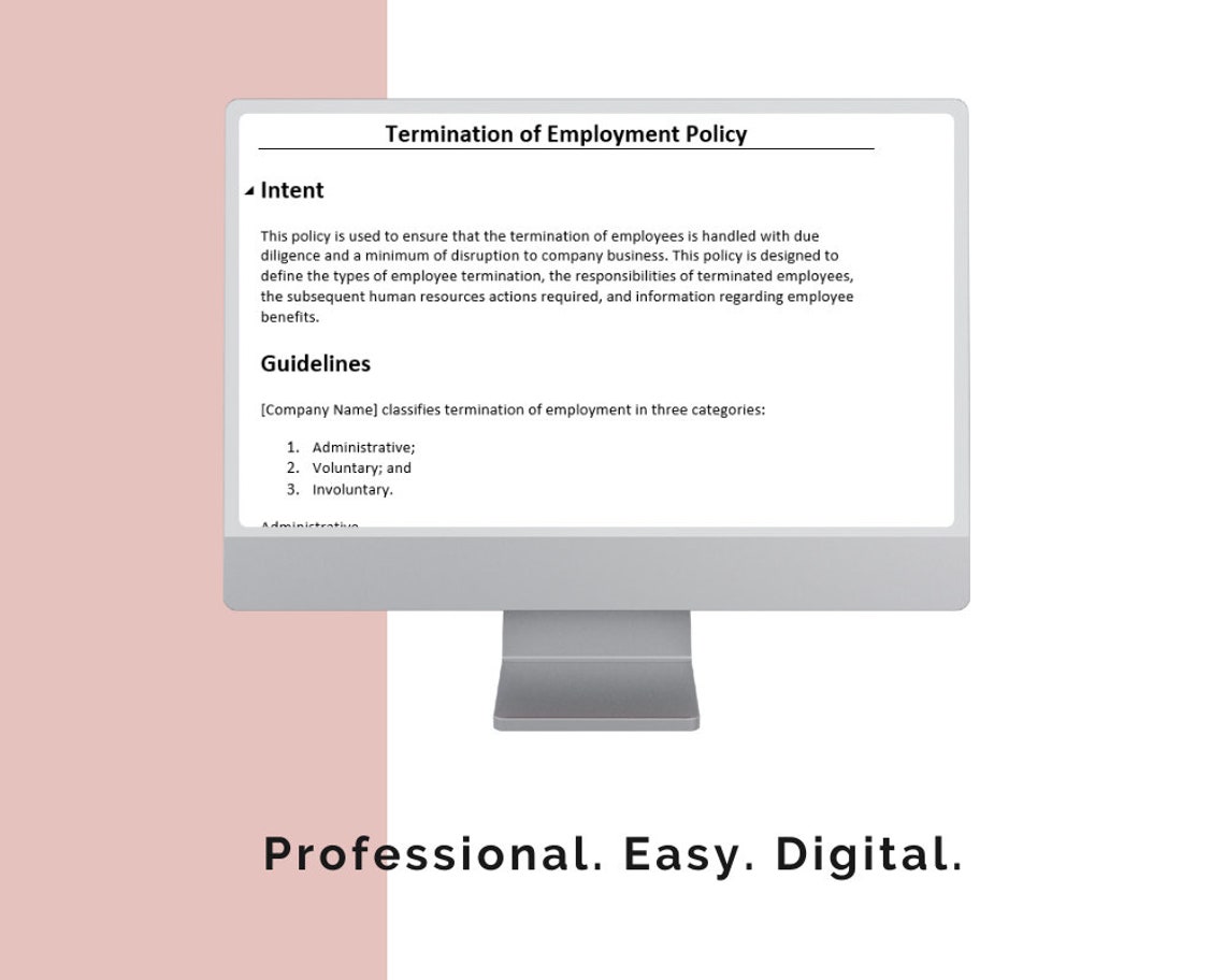 Employee Termination Policy ǀ Employee Release ǀ Editable HR Template ǀ ...