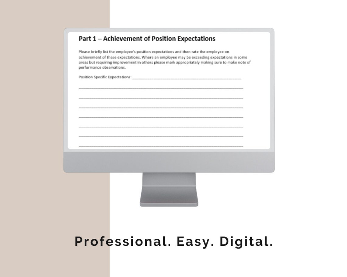 Employee Review Template | Probationary Review | Human Resources ...