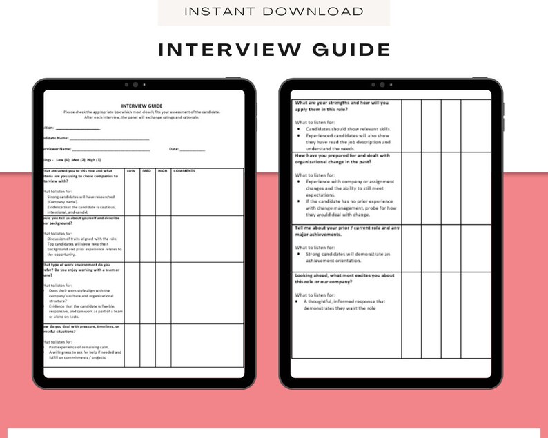 Interview Guide | Human Resources | Editable in MS Word, PDF, and Canva ...