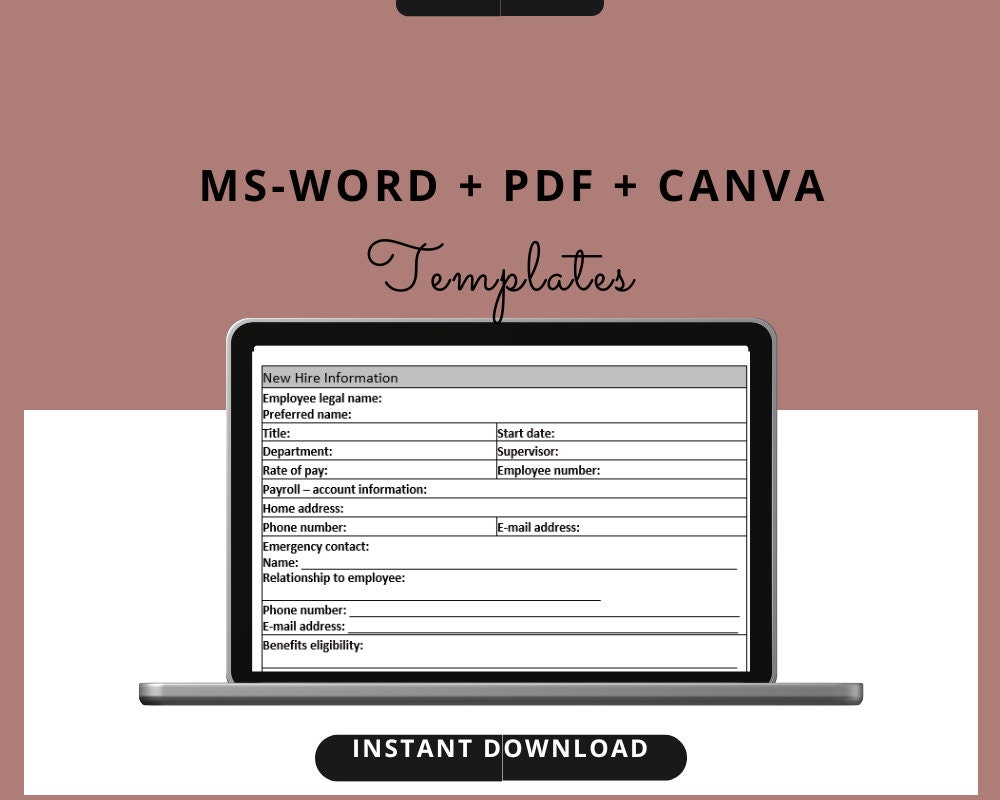 New Hire Paperwork ǀ Employee Application ǀ Employee Checklist ǀ ...