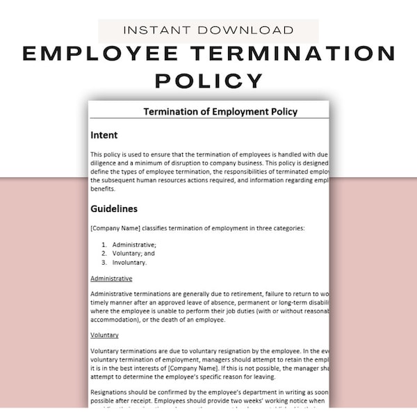 Employee Termination Form - Etsy