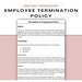 Editable Employee Termination Policy Template (word & PDF) - Etsy