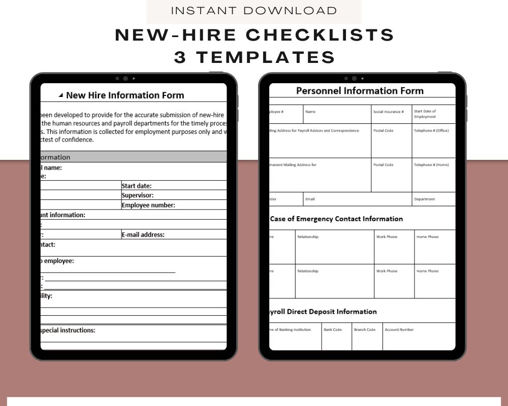 New Hire Paperwork ǀ Employee Application ǀ Employee Checklist ǀ ...