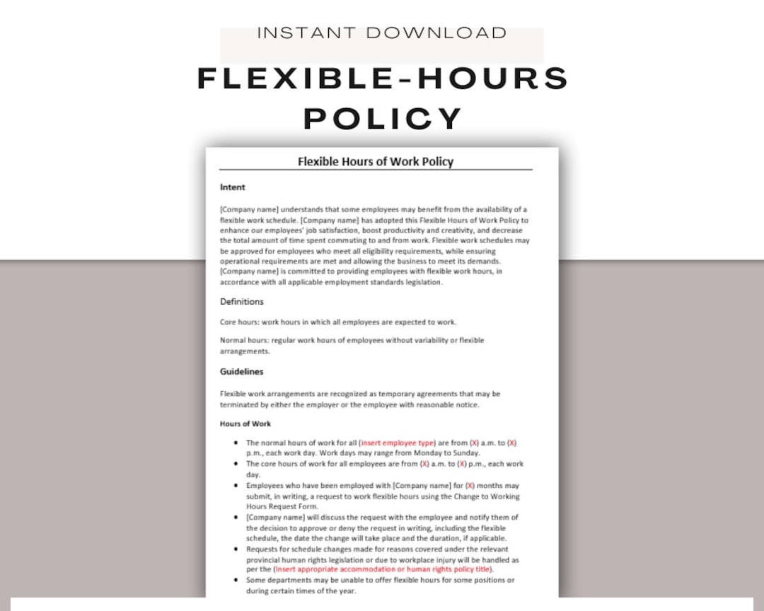 Flexible Hours Policy ǀ Employee Policy ǀ New Hire Paperwork ǀ Human ...